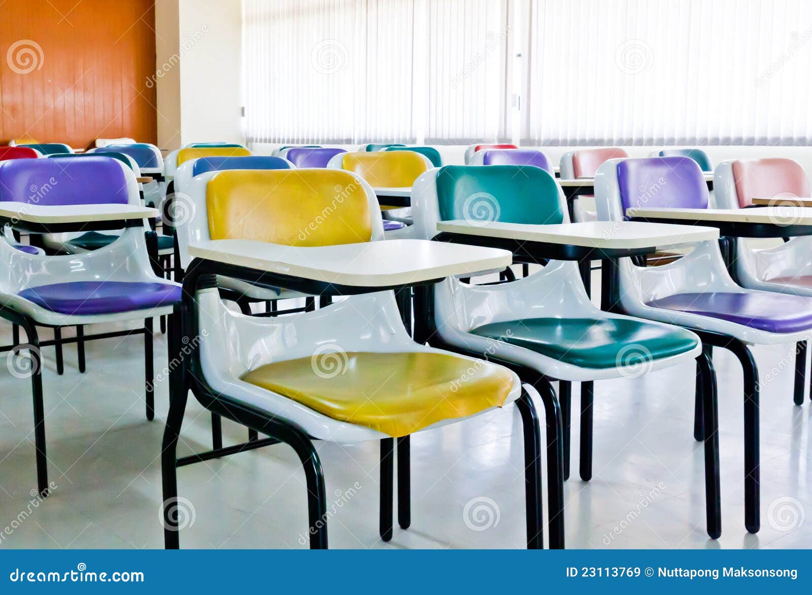 Multi-colored chairs stock image. Image of hall, lecture - 23113769