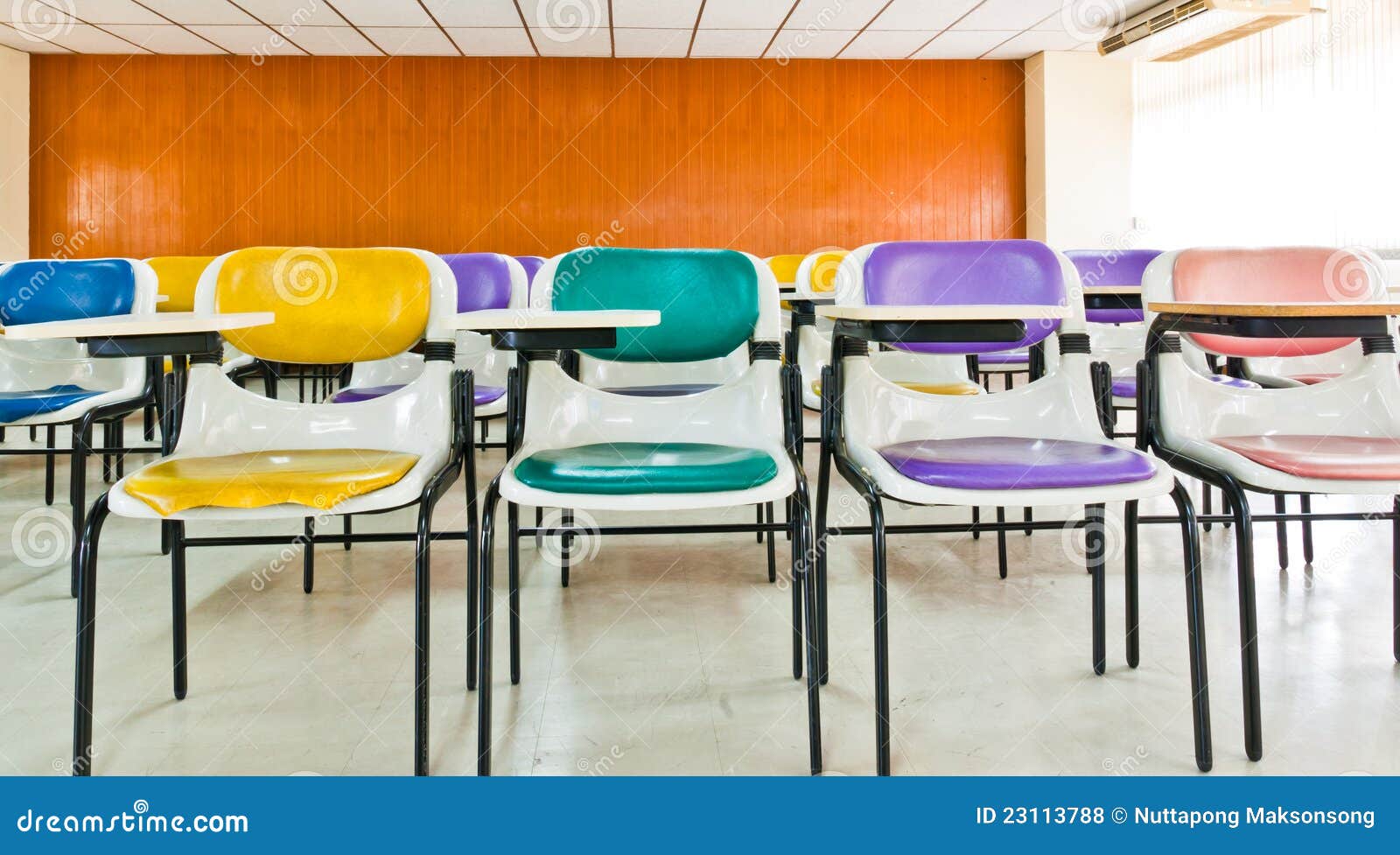Multi-colored chairs stock photo. Image of empty, furniture - 23113788