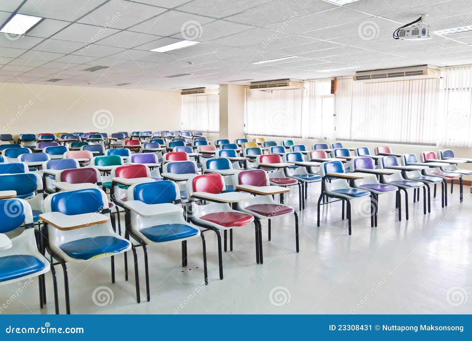 Multi colored chairs stock image. Image of decor, empty - 23308431