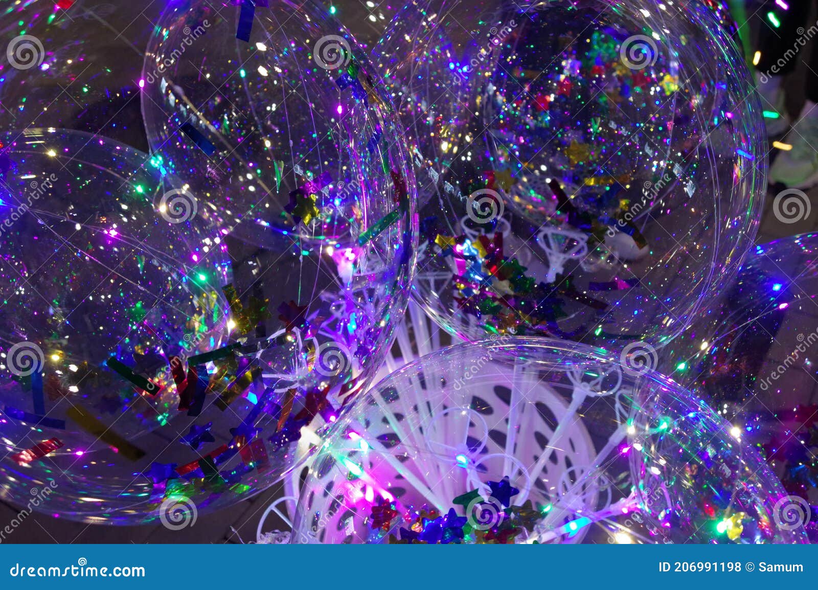 Multi-colored Christmas Lights at Nighttime Stock Photo - Image of ...