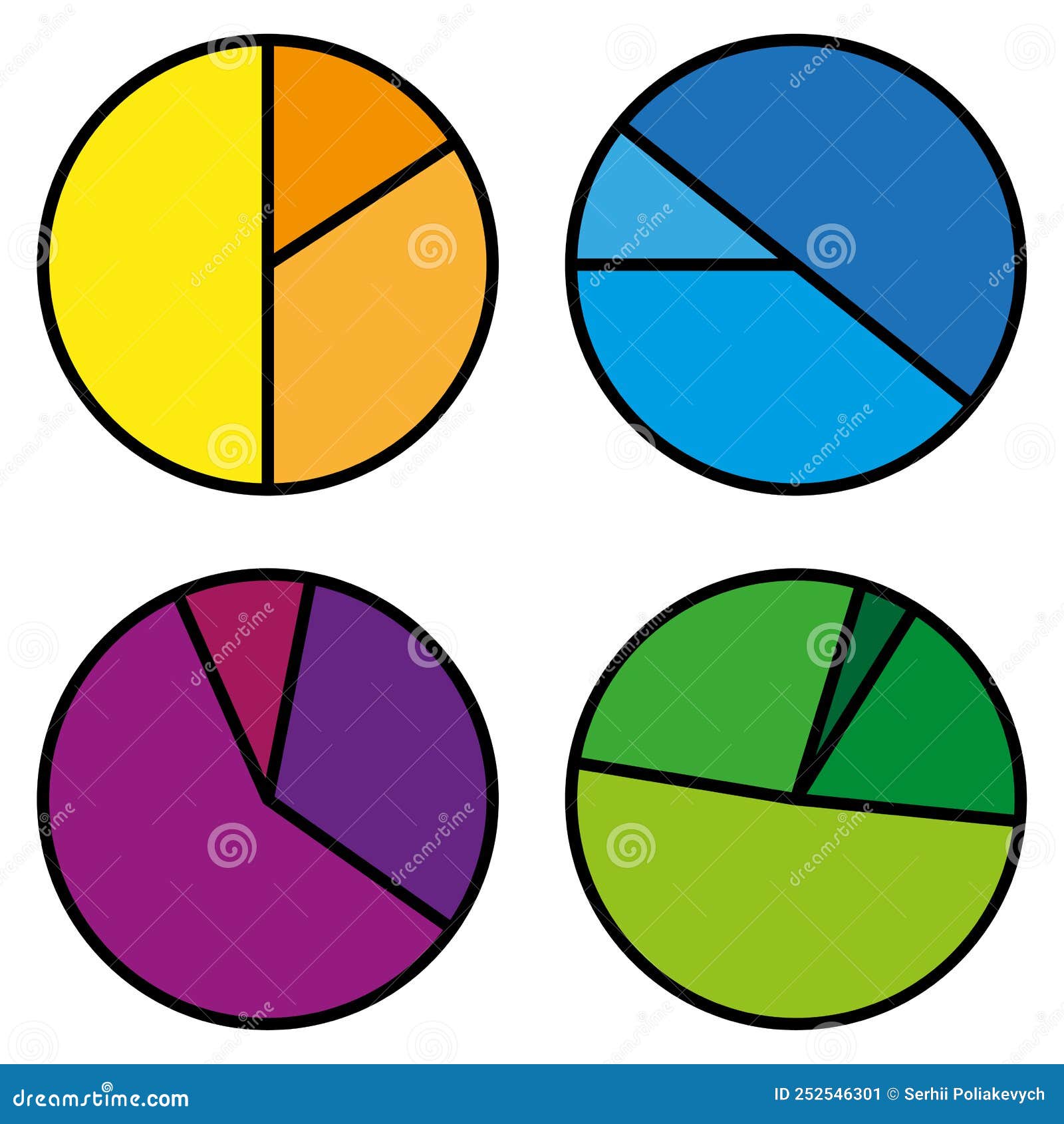 Multi-colored Circles with Sectors. Rainbow Color. Vector Illustration ...