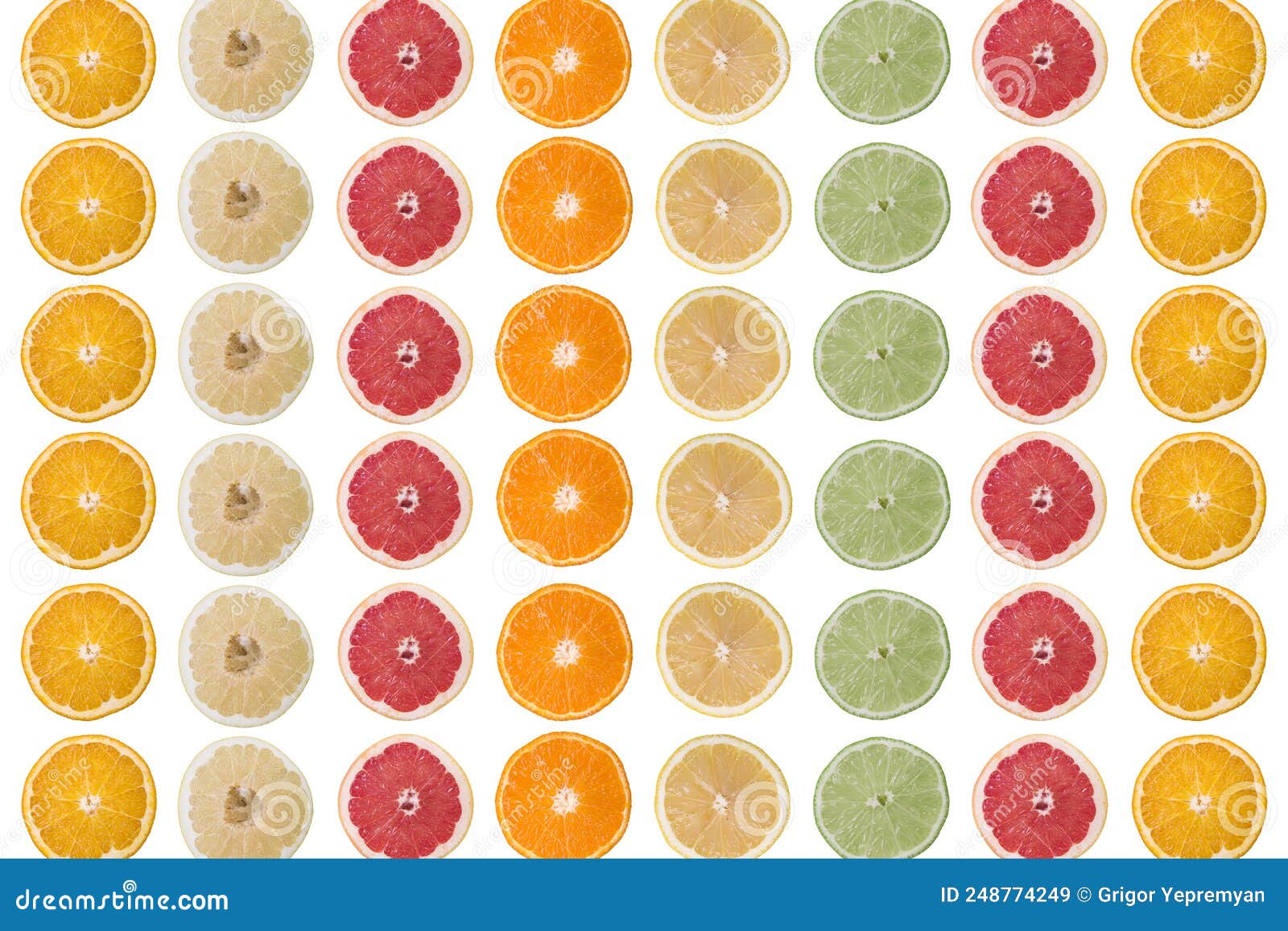 Citrus Slices on a White Background Stock Image - Image of citrus ...