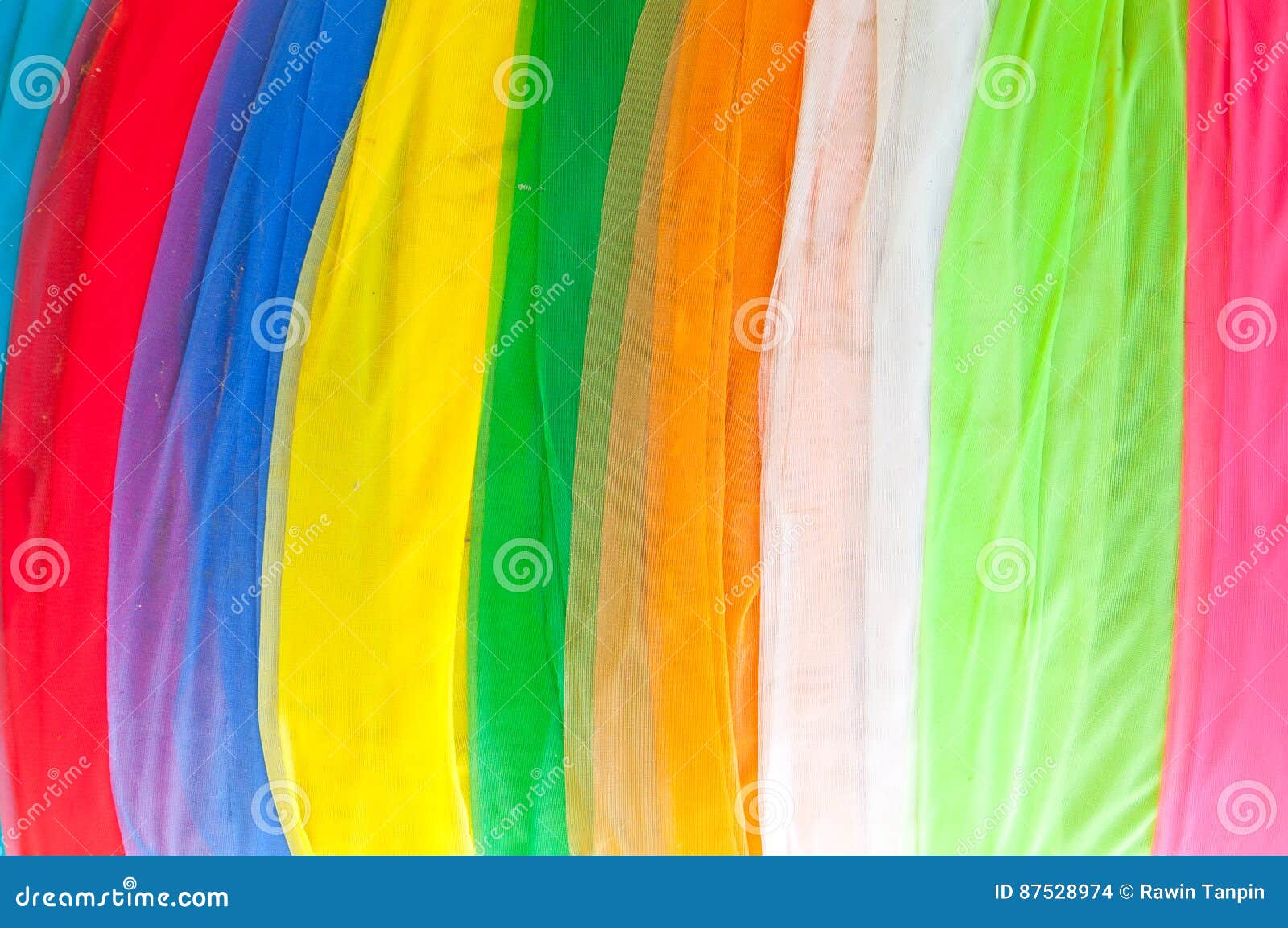 Multi-colored Cloth Used for Decoration in Thailand Temple Stock Photo ...