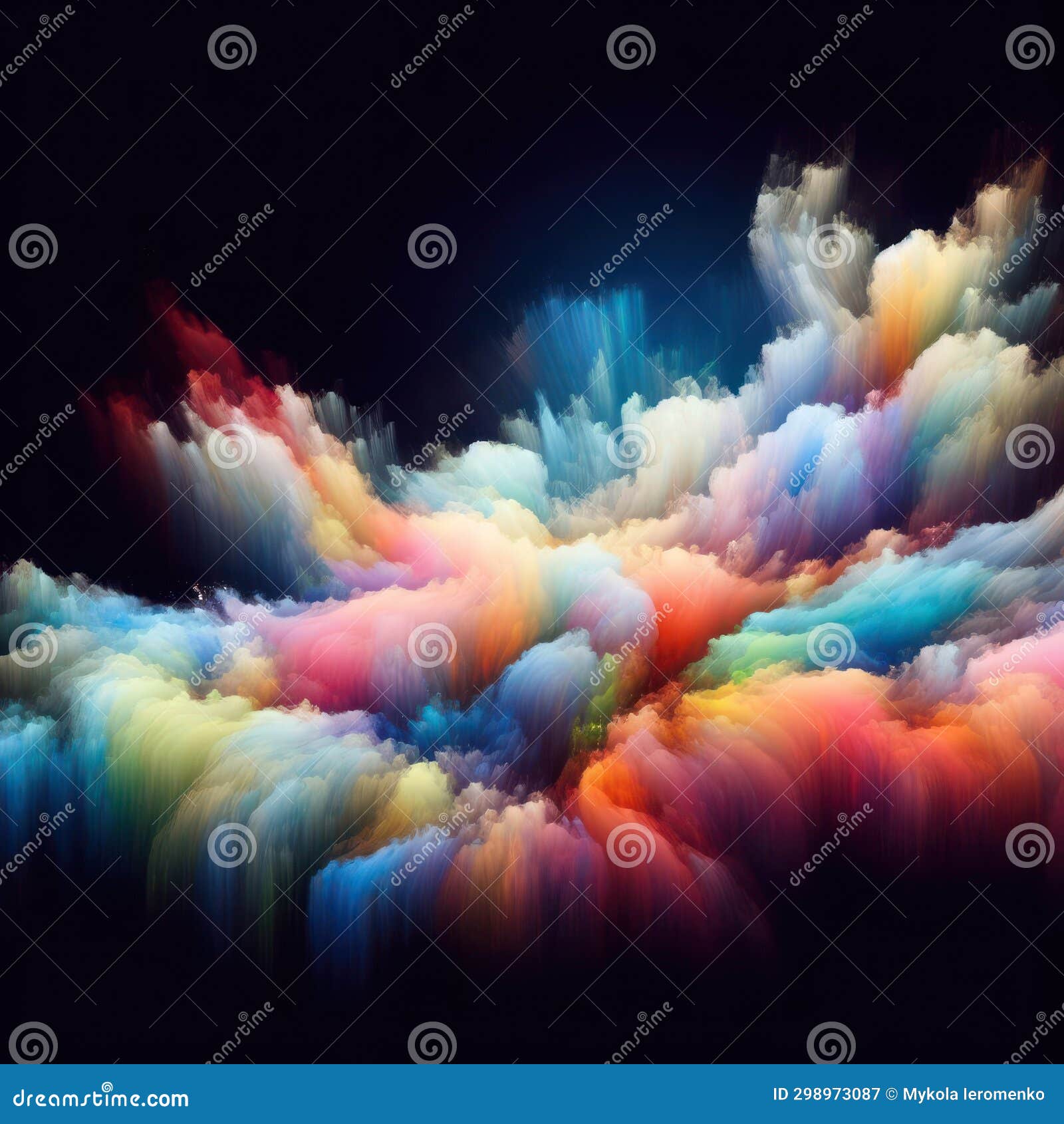 Multi-colored Cloud on a Dark Background. Stock Illustration ...