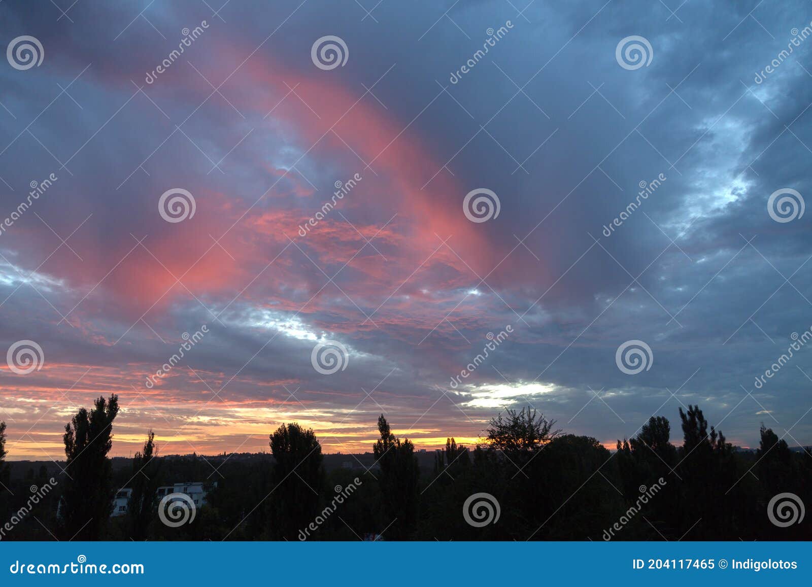 Multi-colored Clouds in the Sky before Sunrise Stock Image - Image of ...
