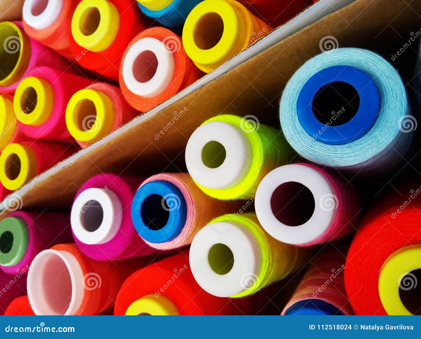 Multi-colored Coil Threads, Sewing Threads Stock Photo - Image of ...