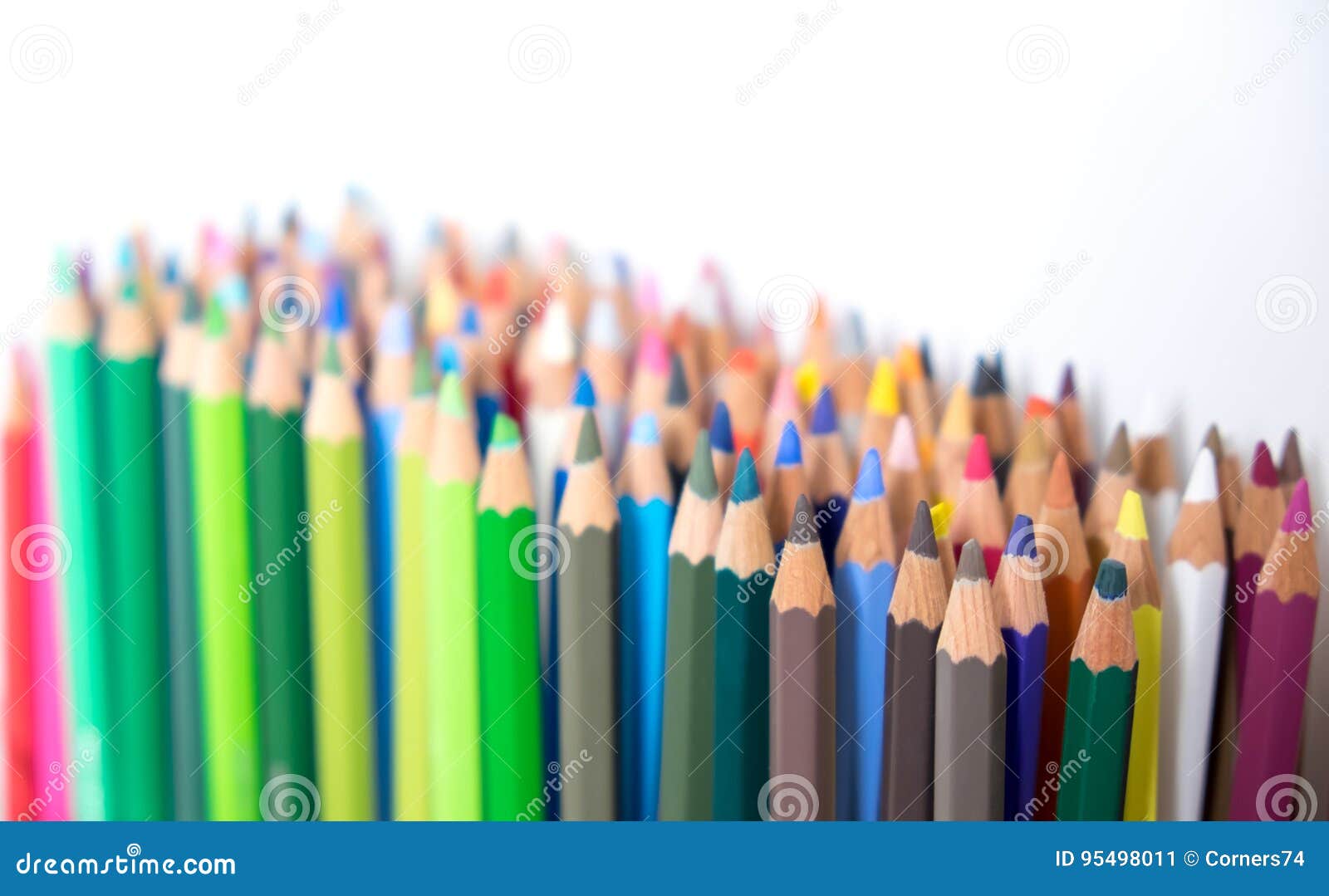 Multi-colored Colouring Pencils with Copy Space Stock Image - Image of ...