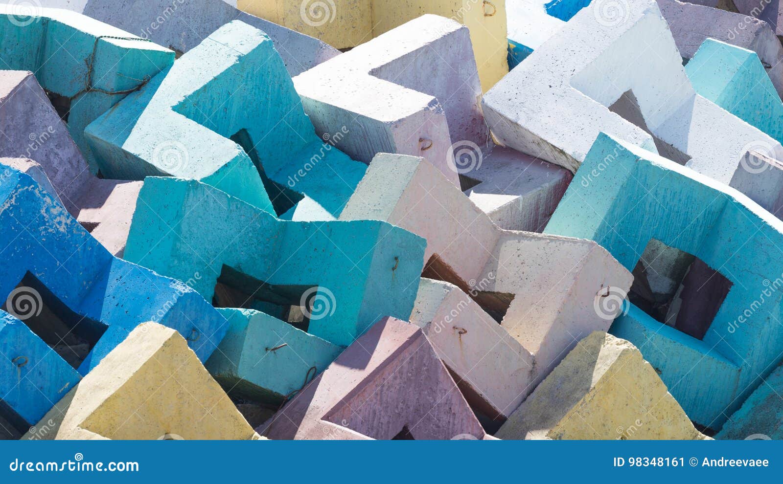 Multi-colored Concrete Blocks Stock Image - Image of pile, outdoors ...