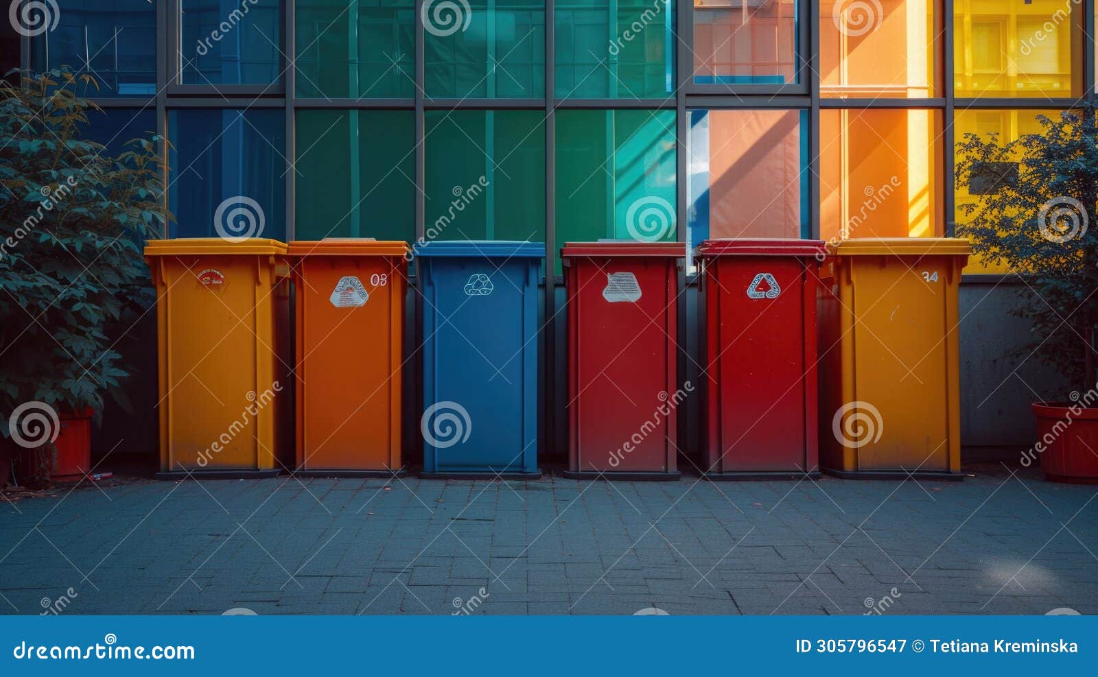 Multi-colored Container for Separate Waste Collection, Recycling Bin in ...