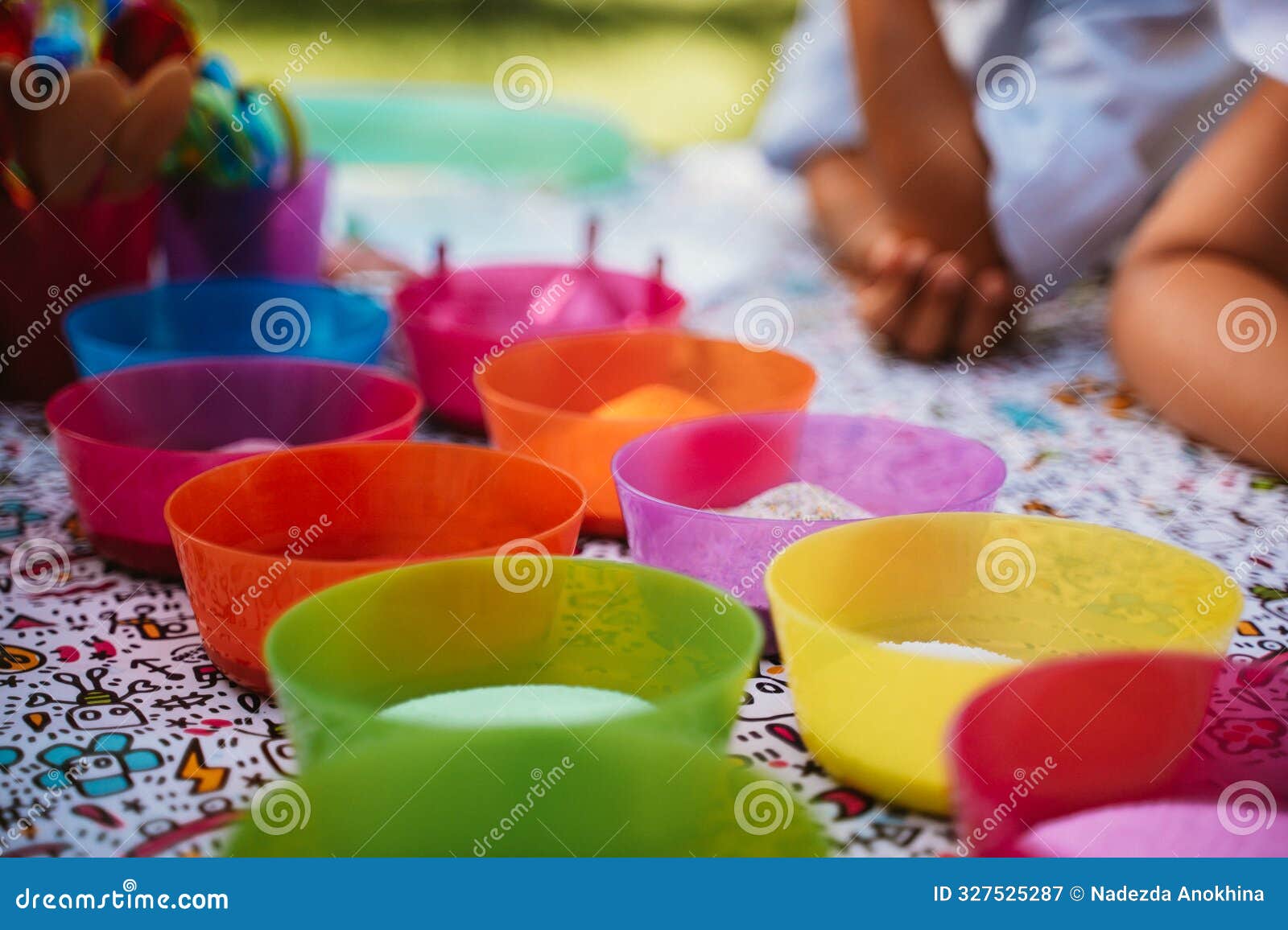 Multi-colored Containers with Multi-colored Sand and Small Pebbles for ...