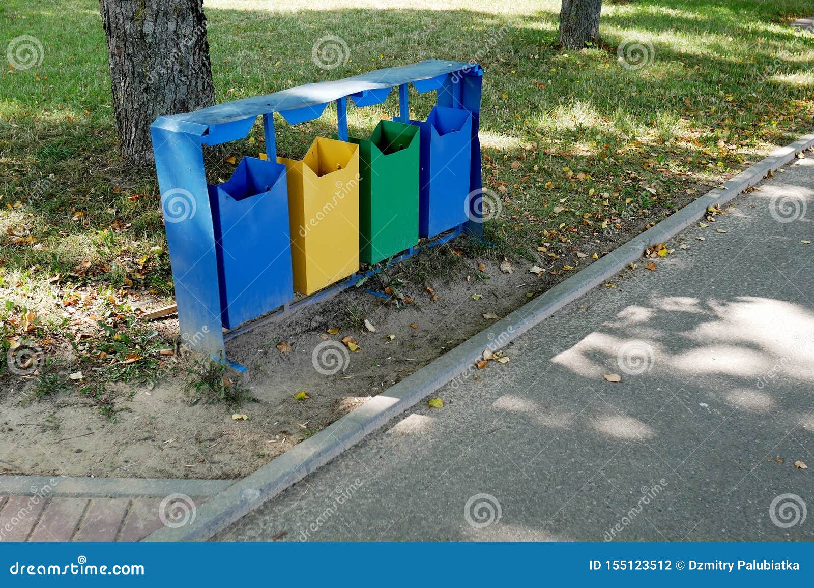 Multi-colored Containers for Separate Waste Collection Stock Photo ... Multi-colored Containers for Separate Waste Collection Stock Photo ...