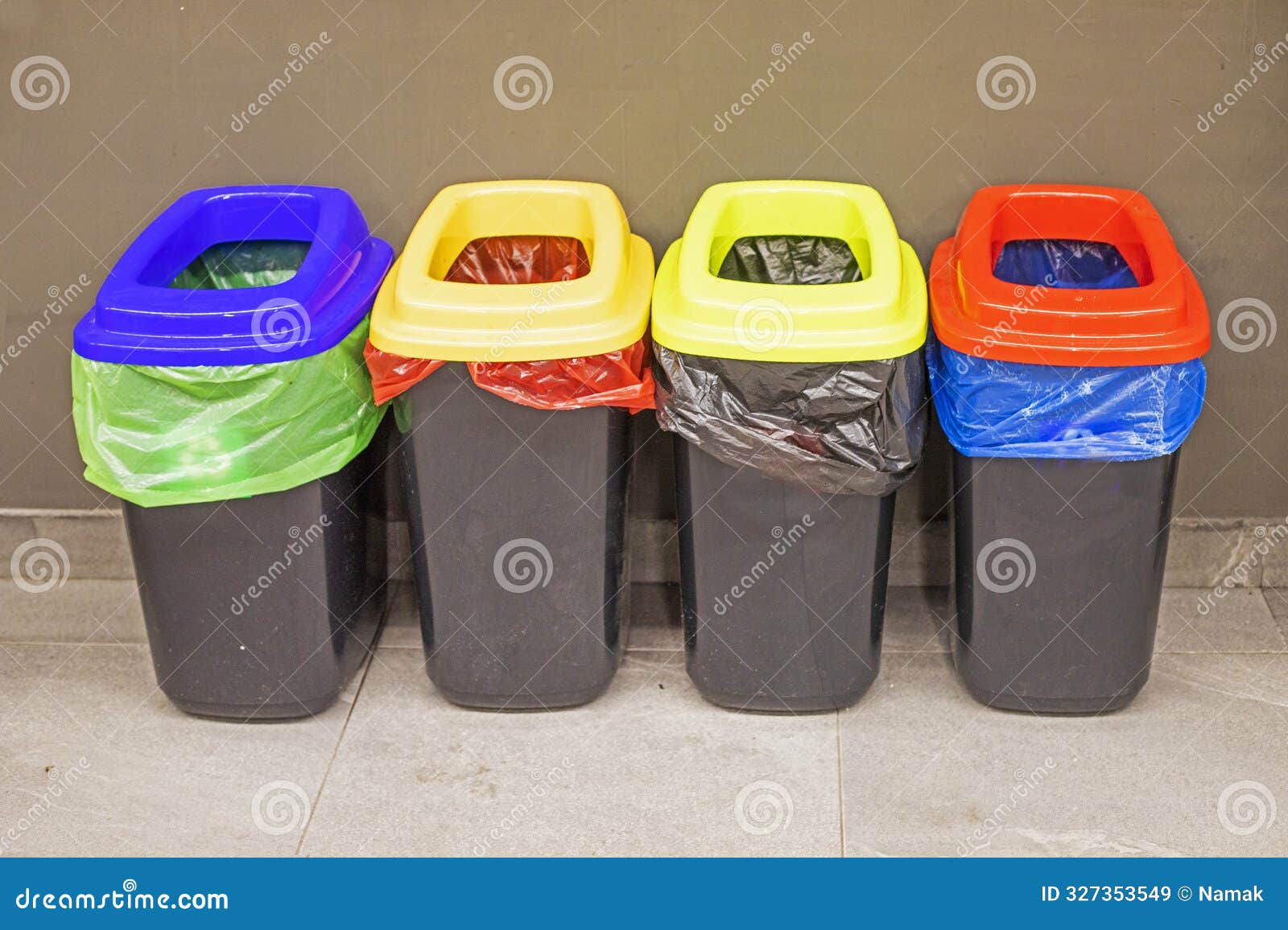 Multi-colored Containers for Sorting Waste. Stock Image - Image of ...