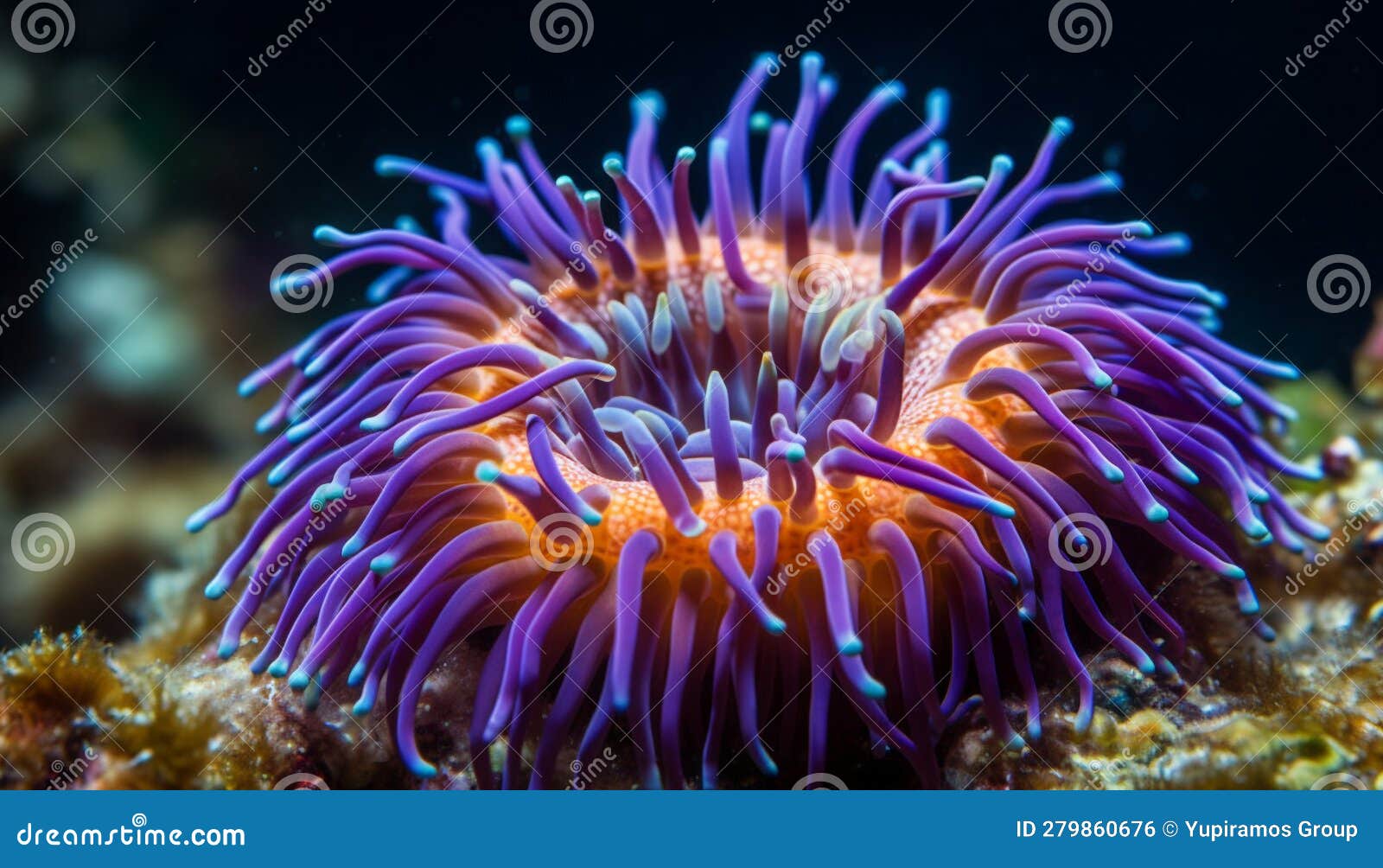 Multi Colored Coral and Tentacles Create Abstract Underwater Natural ...