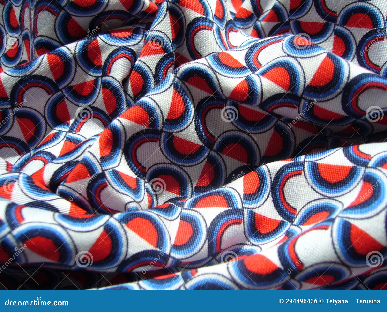 Multi-colored Cotton Fabric with Geometric Patterns. Fabric Texture ...