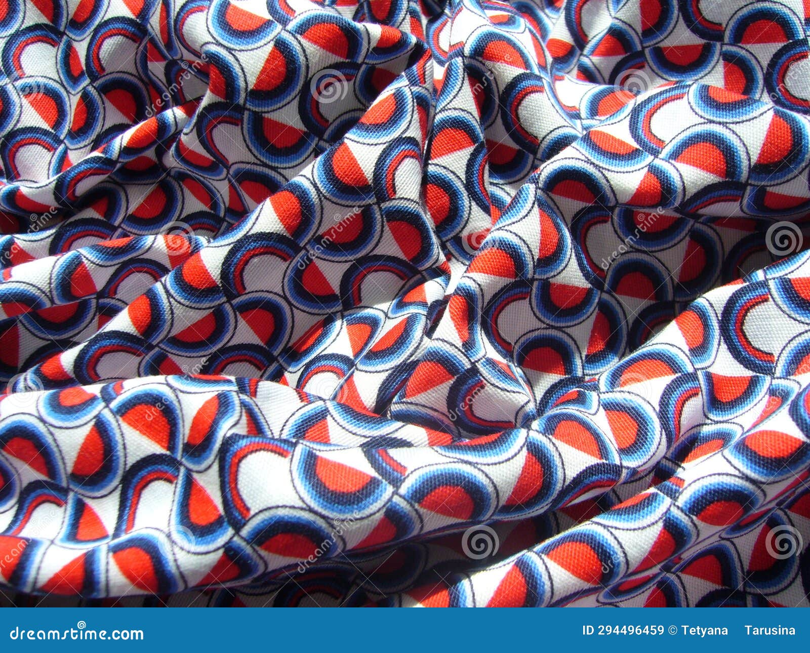 Multi-colored Cotton Fabric with Geometric Patterns. Fabric Texture ...