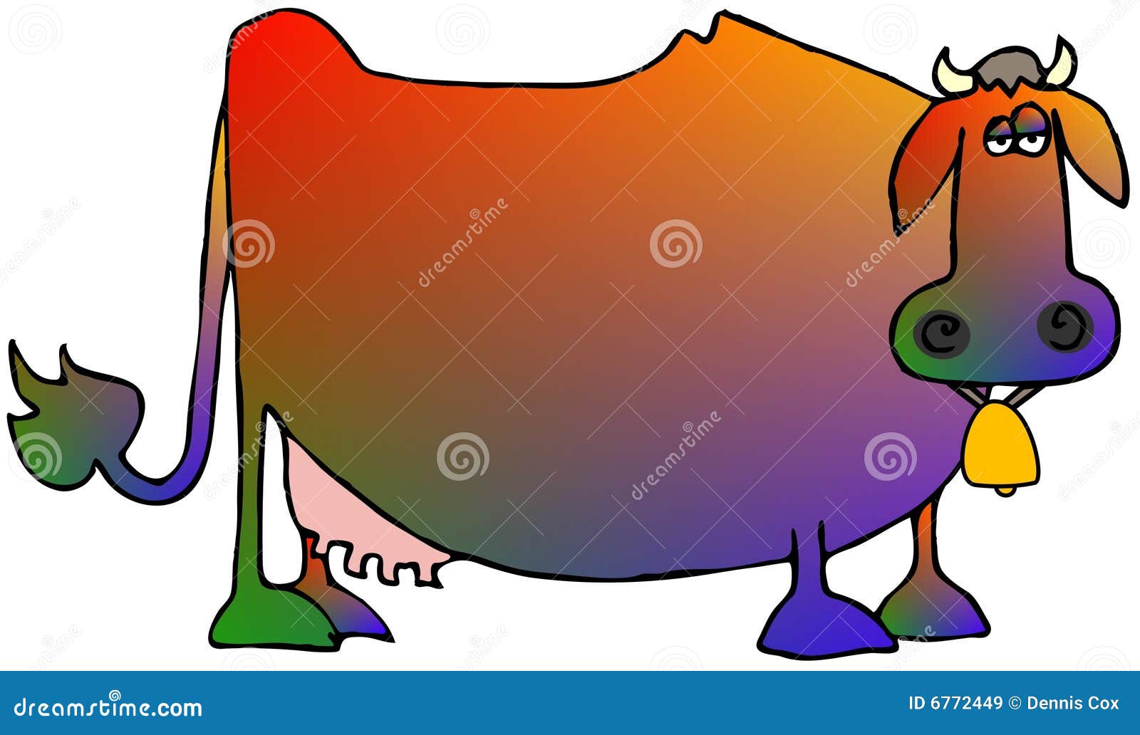 Multi-colored Cow stock illustration. Illustration of cartoon - 6772449