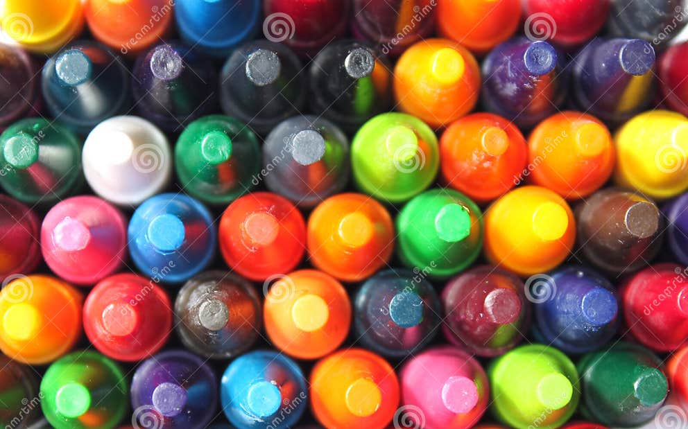 Multi colored crayons stock image. Image of crayon, back - 15317075
