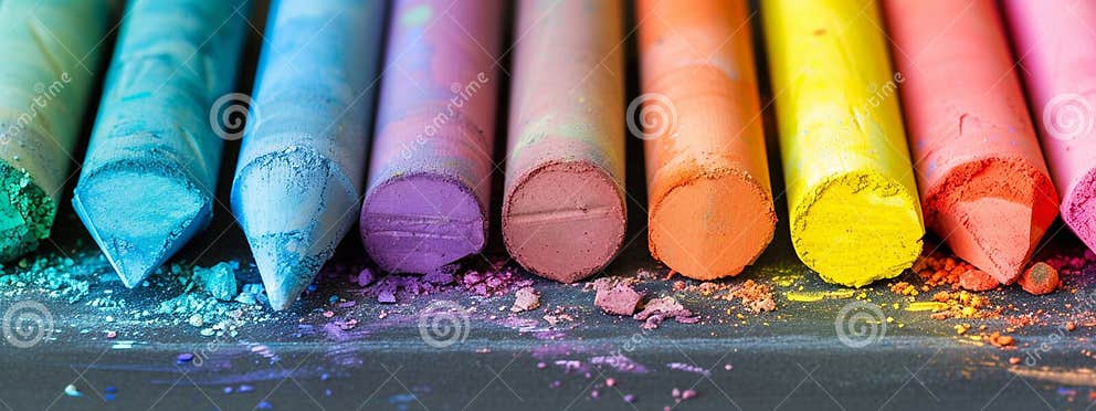 Multi-colored Crayons Close-up on a Gray Background Stock Photo - Image ...