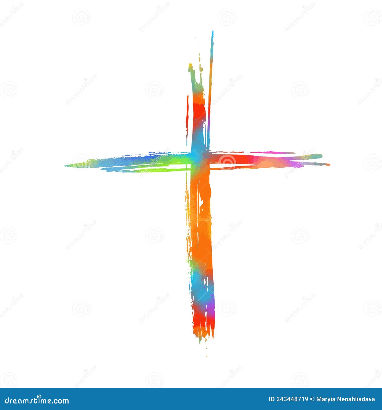 Multi-colored Cross. Cross Made of Rainbow Blots. Vector Illustration ...