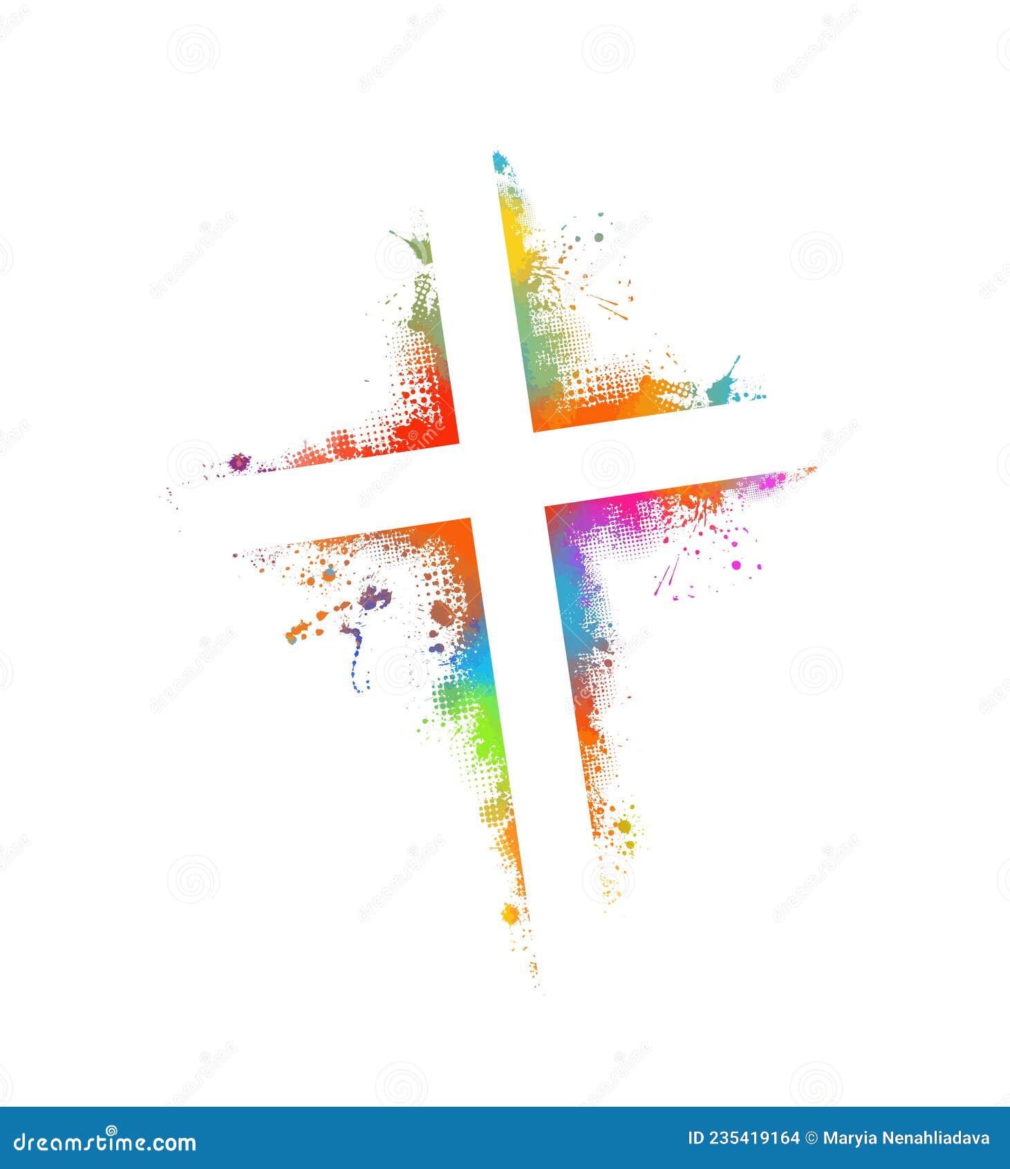 Multi-colored Cross Object. Happy Easter. Vector Illustration Stock ...