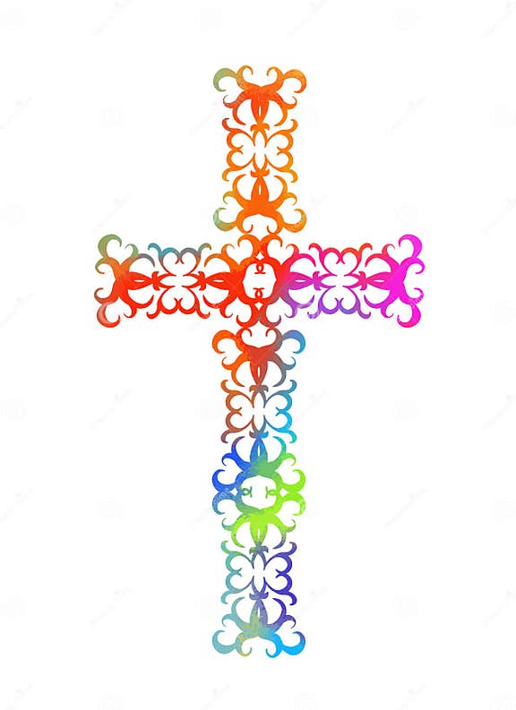 Multi-colored Cross of Patterns. Vector Illustration Stock Vector ...