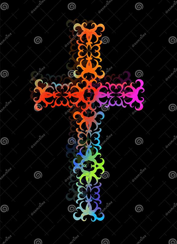 Multi-colored Cross of Patterns. Vector Illustration Stock Vector ...