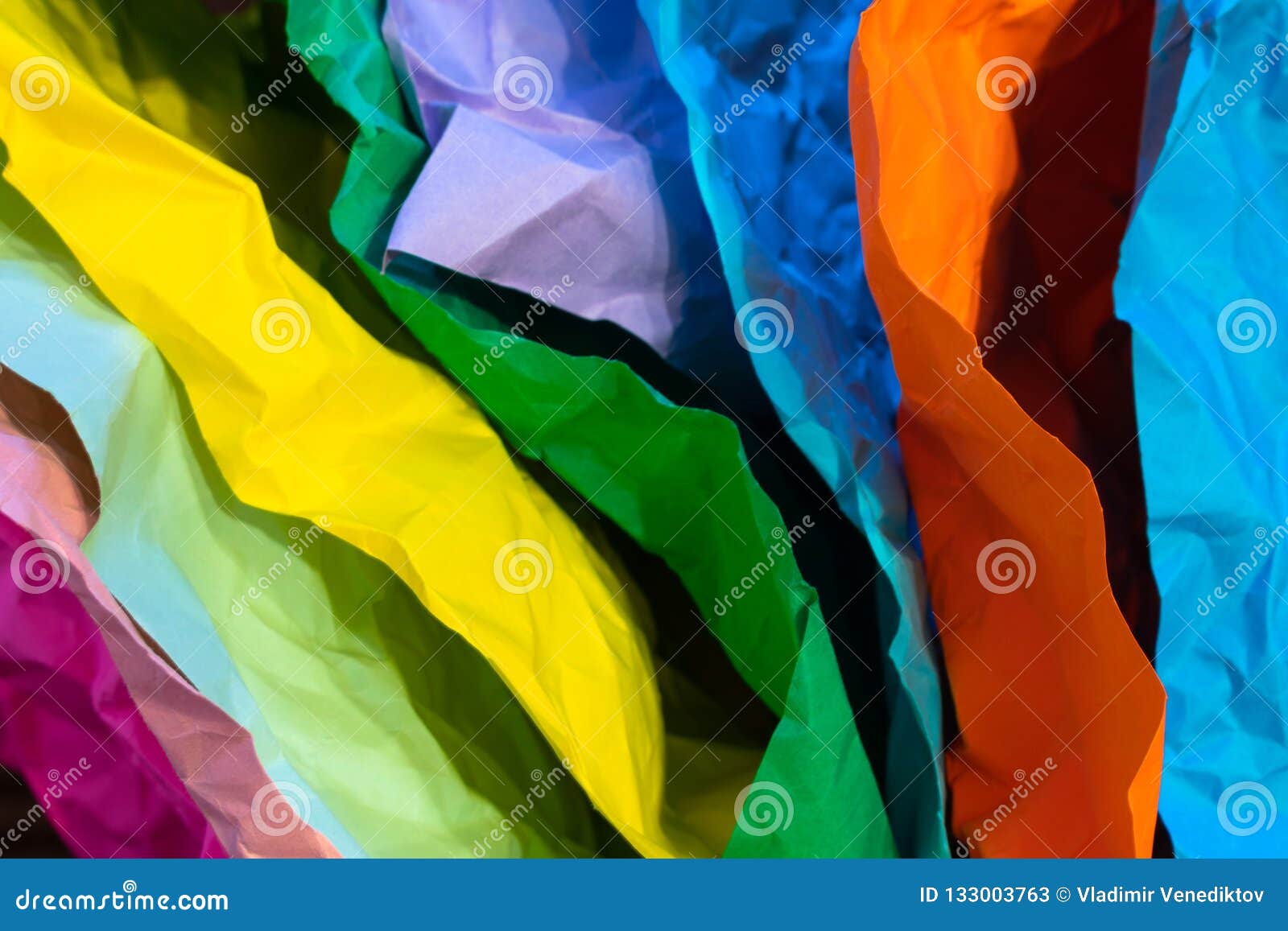 Multi-colored Crumpled Sheets of Paper Stock Image - Image of ...