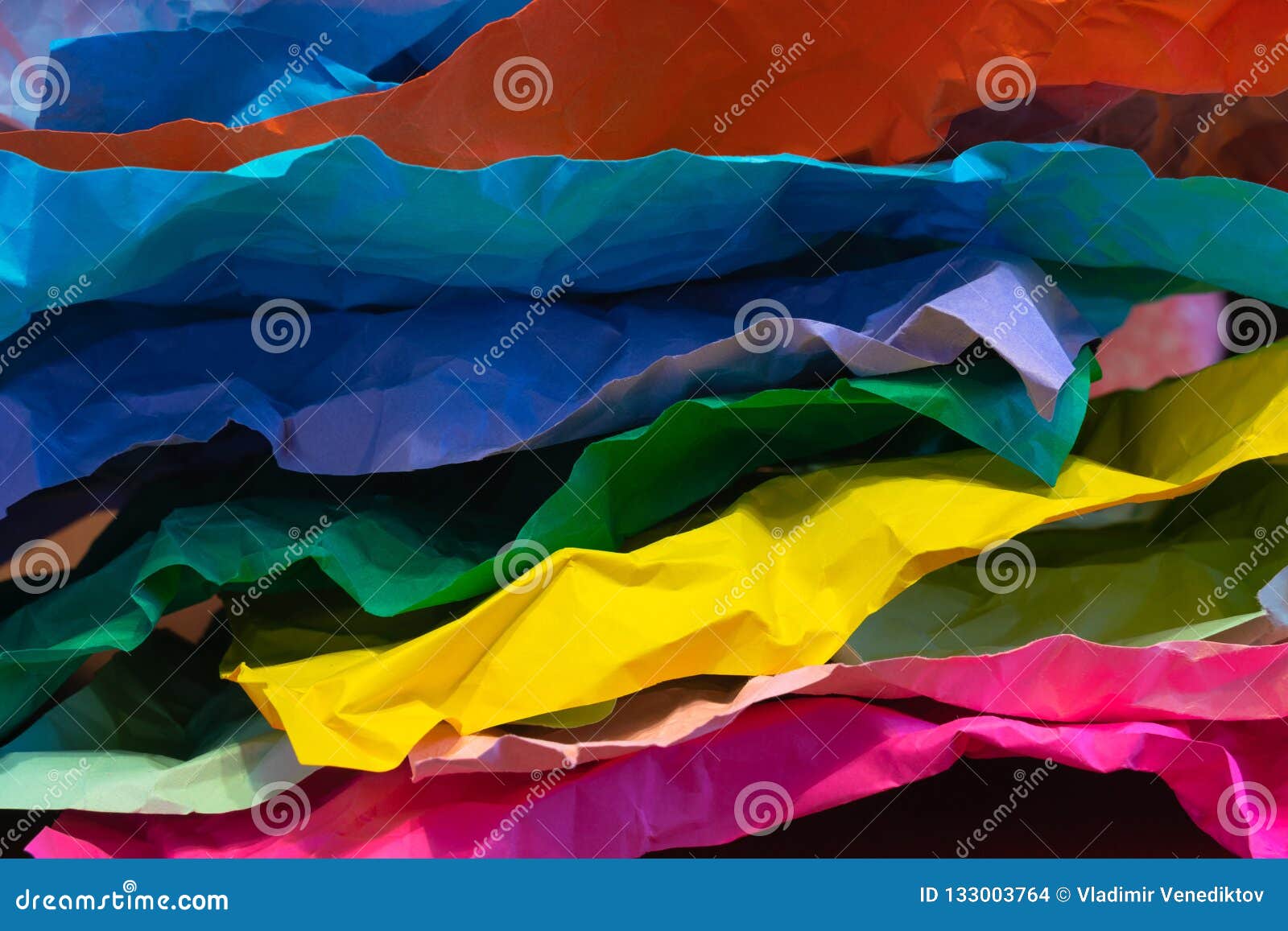 Multi-colored Crumpled Sheets of Paper Stock Photo - Image of layout ...