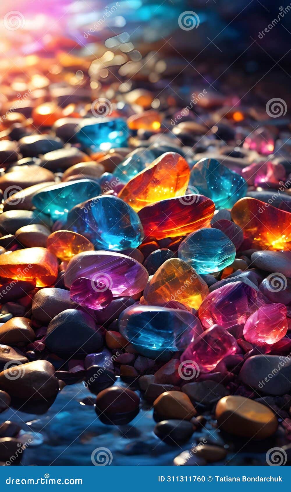 Multi-colored Crystals and Sea Stones of Different Shapes and Sizes ...