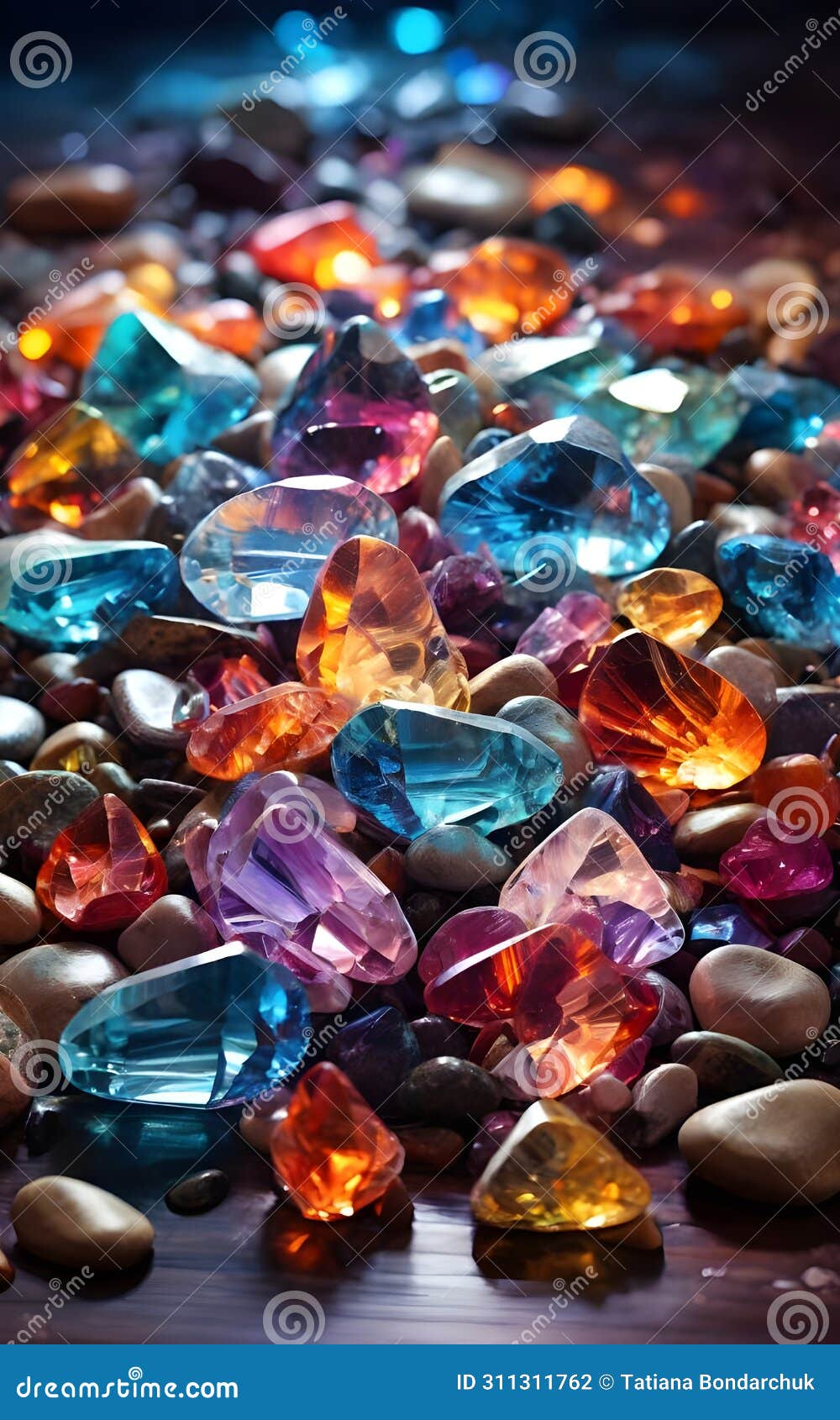 Multi-colored Crystals and Sea Stones of Different Shapes and Sizes ...