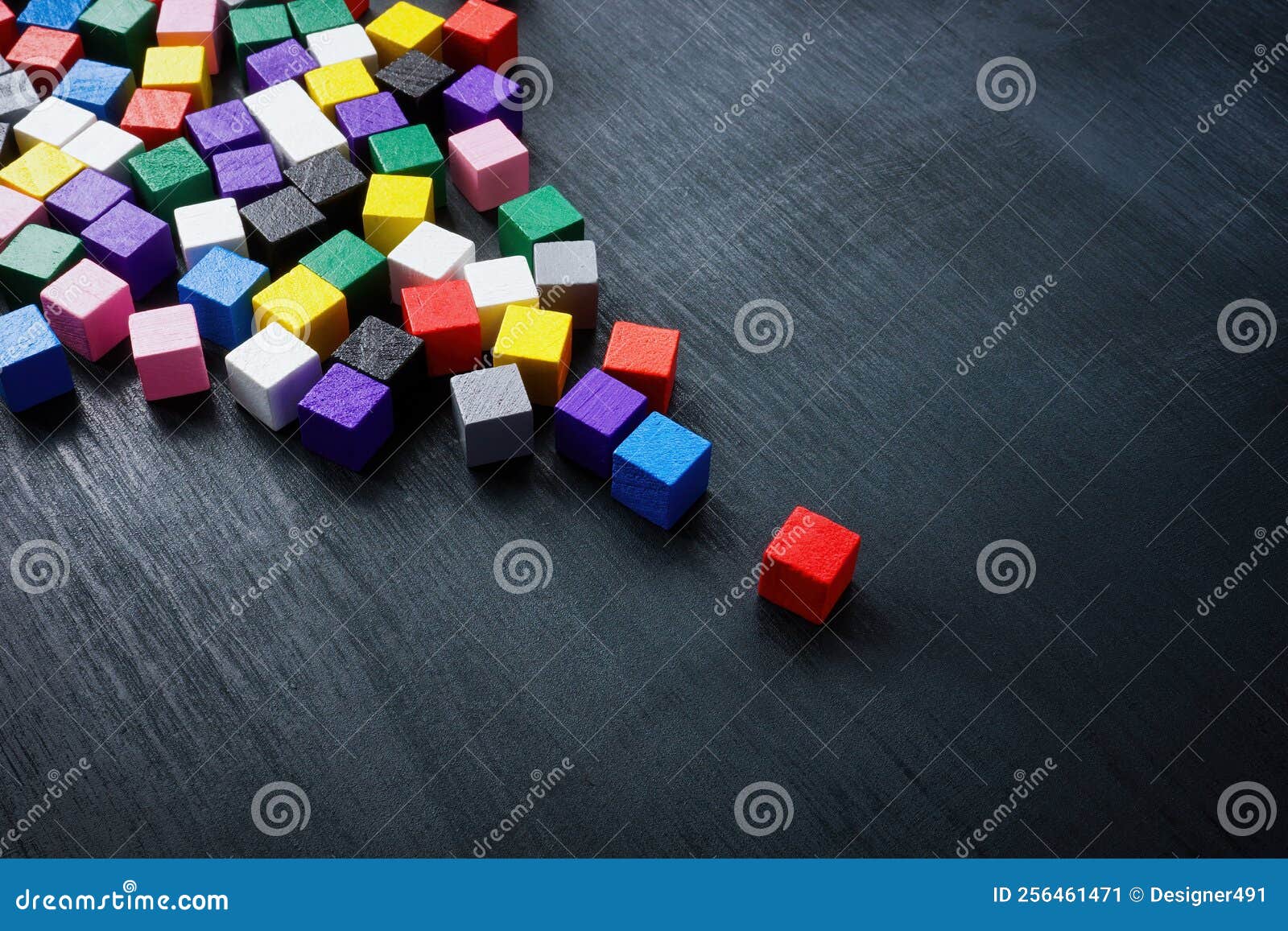 Multi-colored Cubes As a Symbol of the Crowd and in Front of One As ...