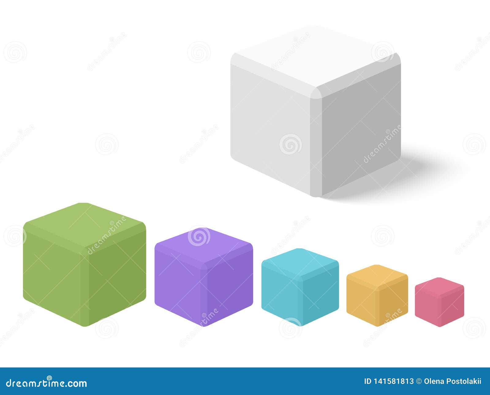 Multi-colored Cubes. Vector Illustration Stock Vector - Illustration of ...