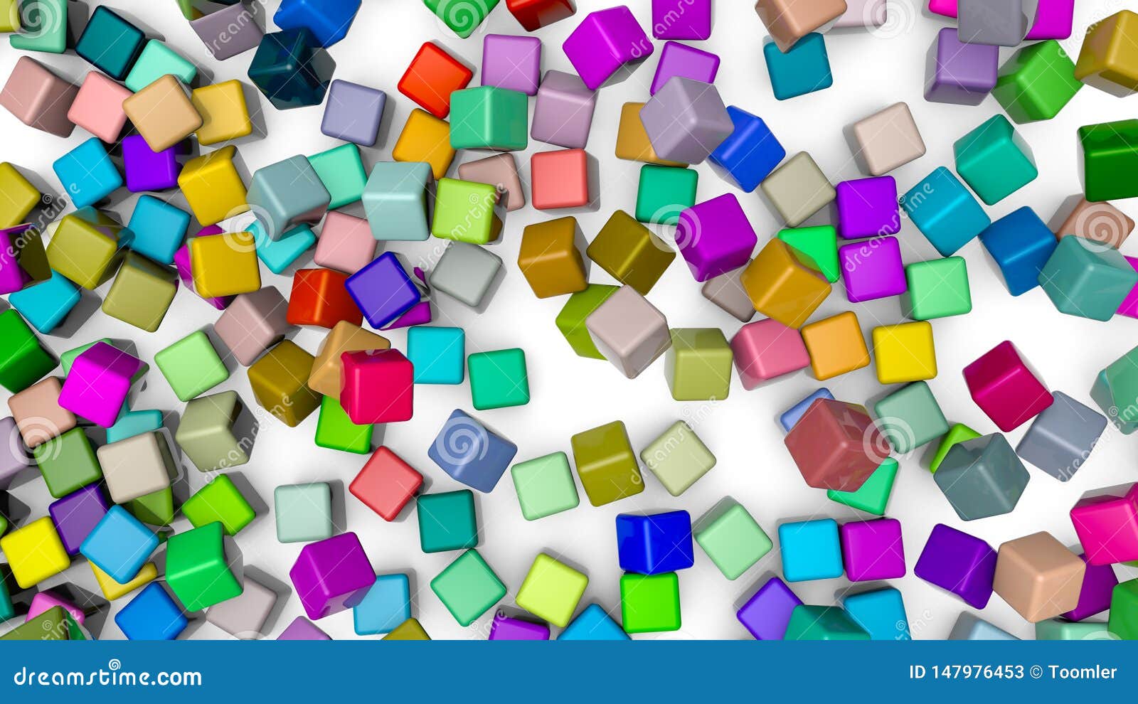 Multi-colored Cubes on a White Background. Illustration. 3d Rendering ...