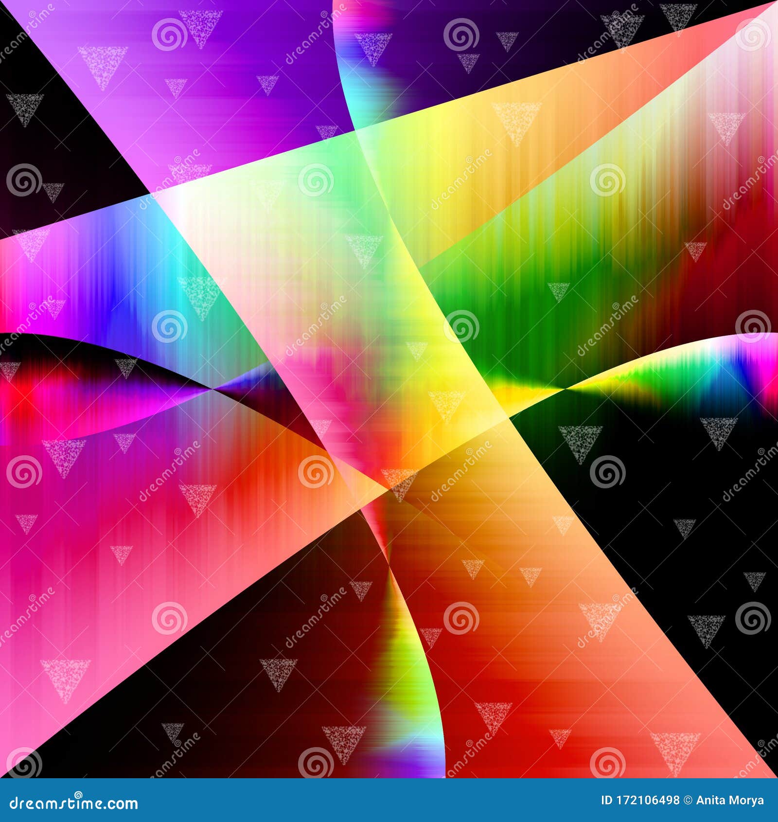 Multi Colored Curved Abstract Digital Art Stock Illustration ...