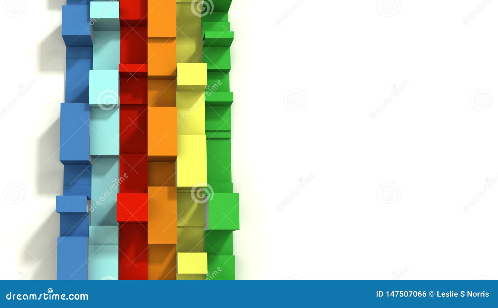 Multi Colored 3D Illustrated Geometric Ribbons on a White Background ...