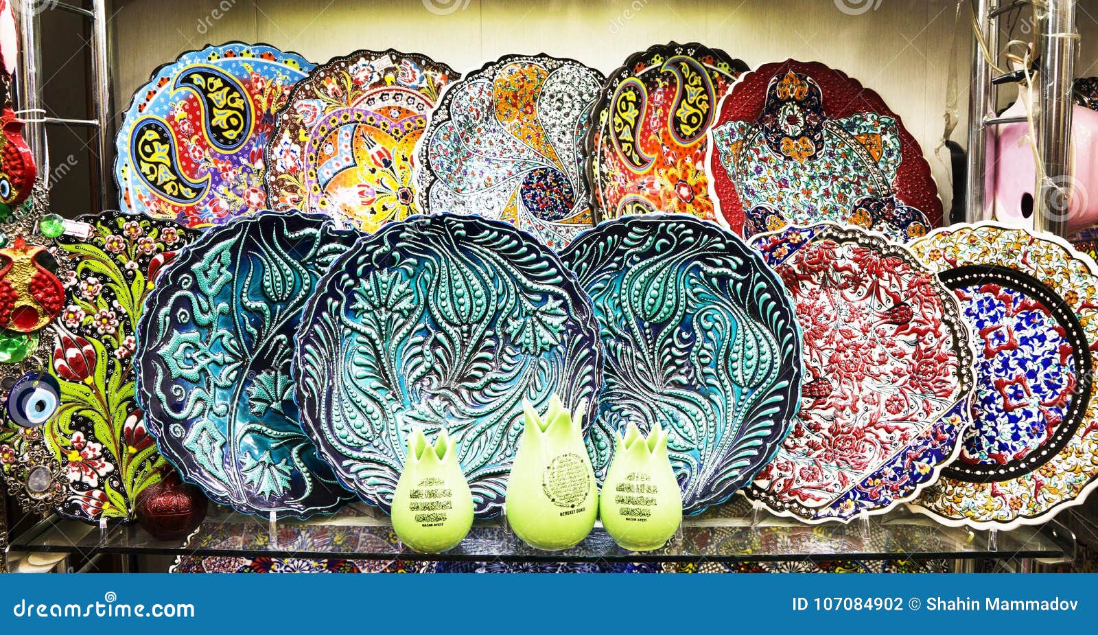 Multi-colored Decorative Turkish Oriental Ornamental Ceramic Ware on ...