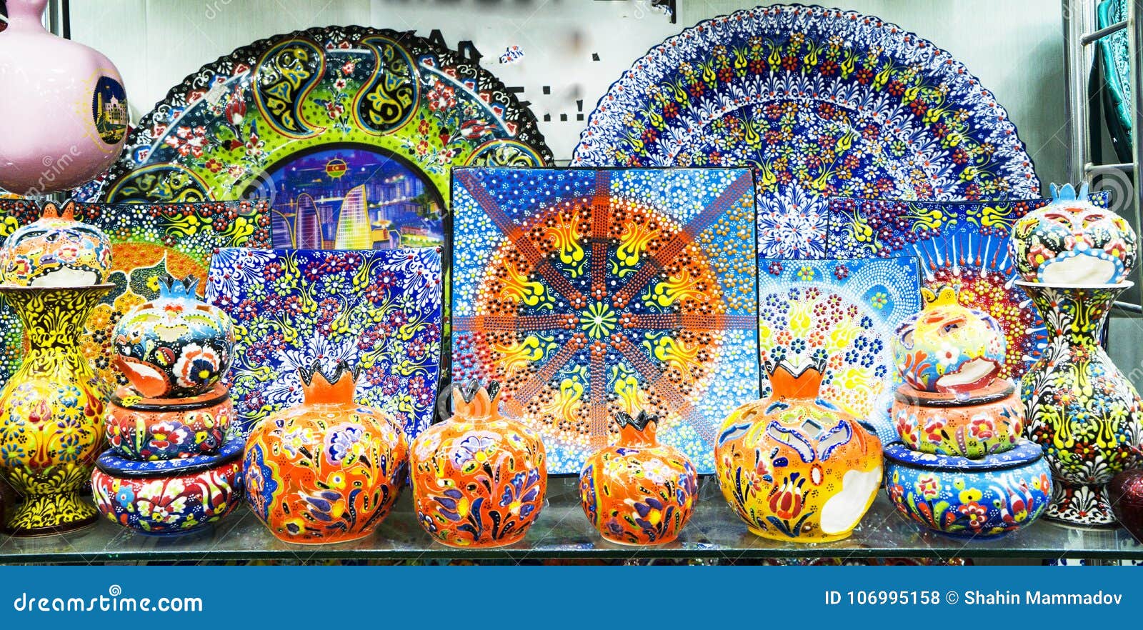Multi-colored Decorative Turkish Oriental Ornamental Ceramic Ware on ...