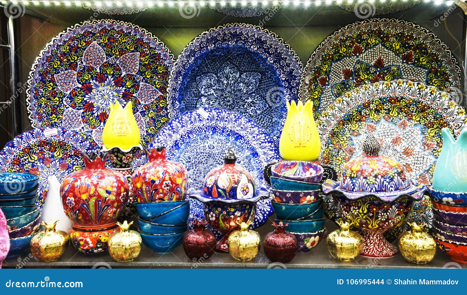 Multi-colored Decorative Turkish Oriental Ornamental Ceramic Ware on ...