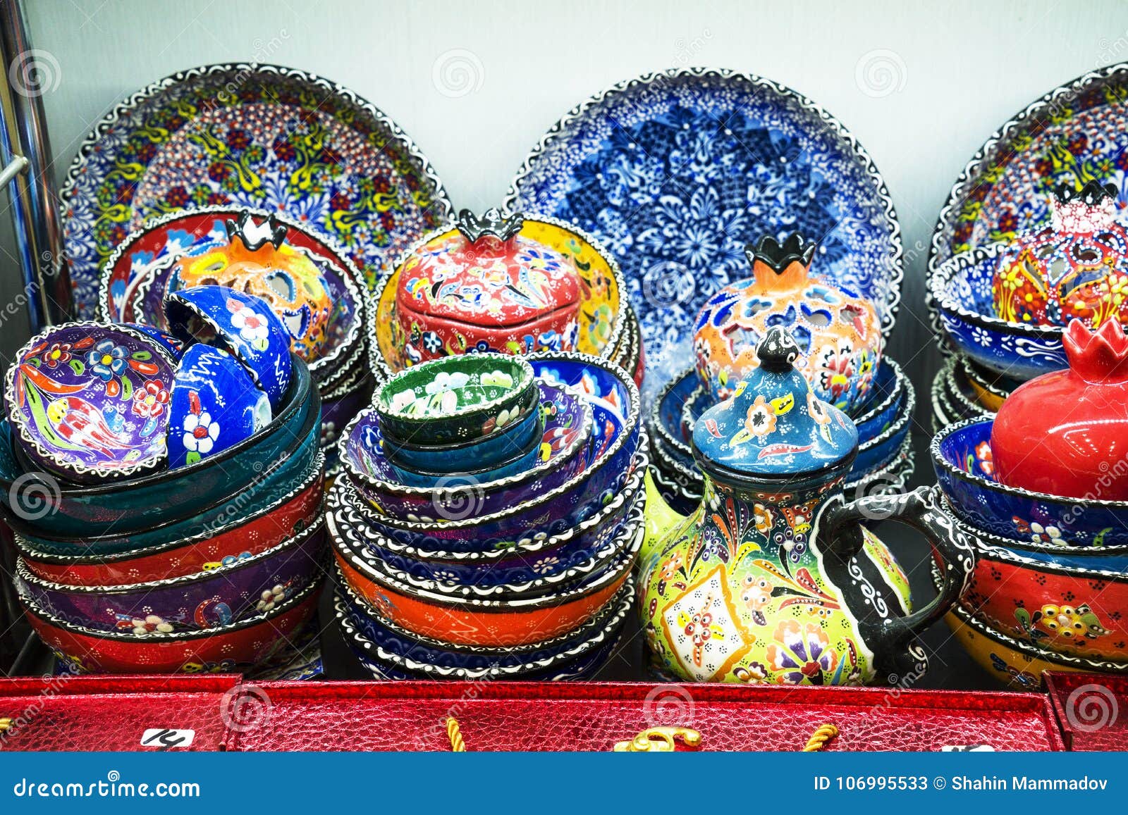Multi-colored Decorative Turkish Oriental Ornamental Ceramic Ware on ...