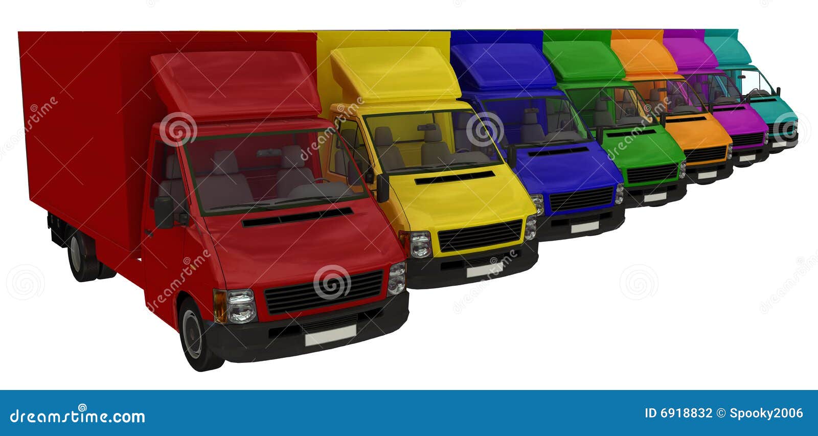 Multi-colored Delivery Vans. Stock Illustration - Illustration of ...