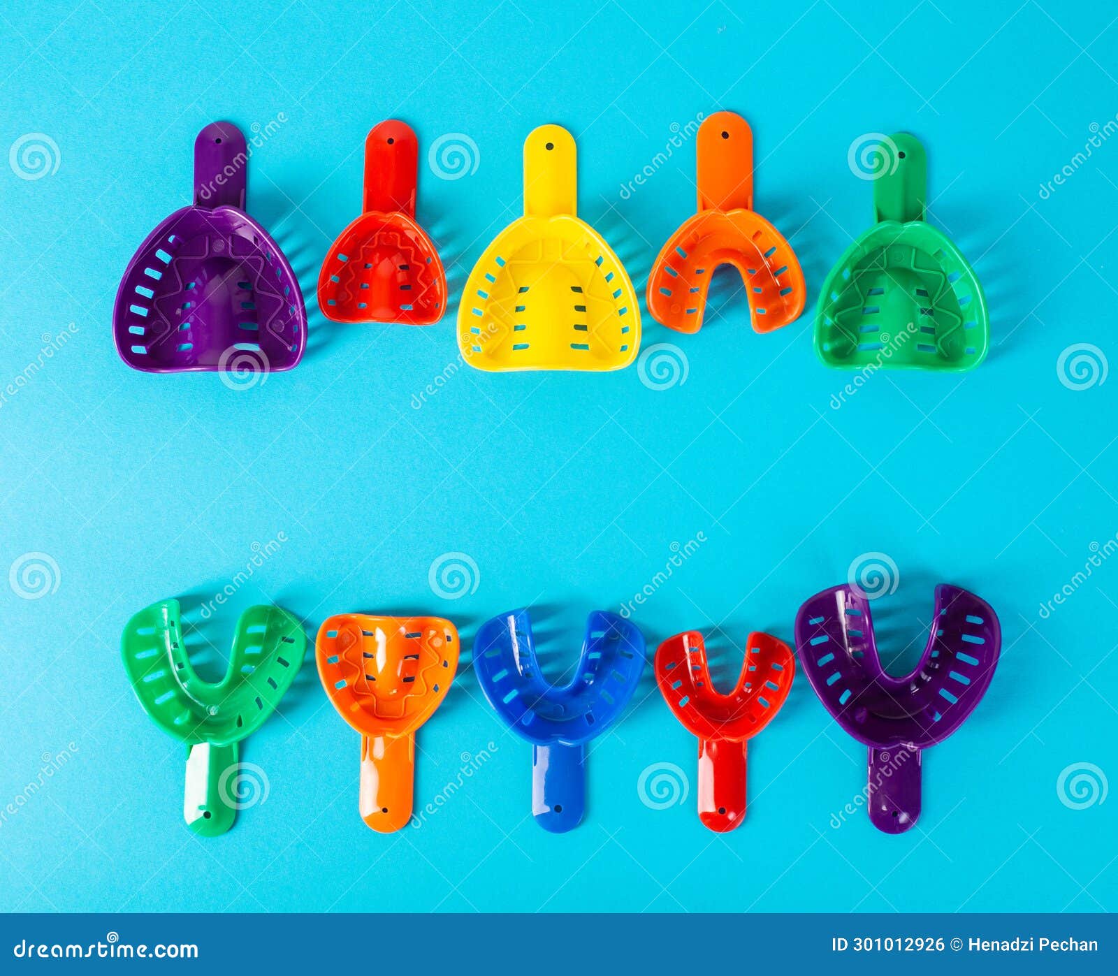 Multi-colored Dental Spoons for Taking an Impression of the Dental Jaw ...