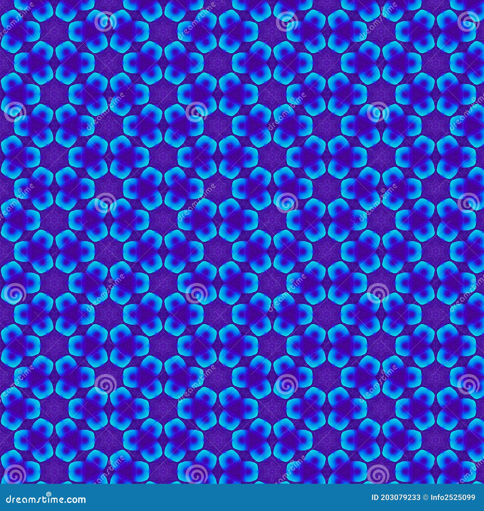 Design of Motive Pattern with Electric Blue Flowers Form Inside ...