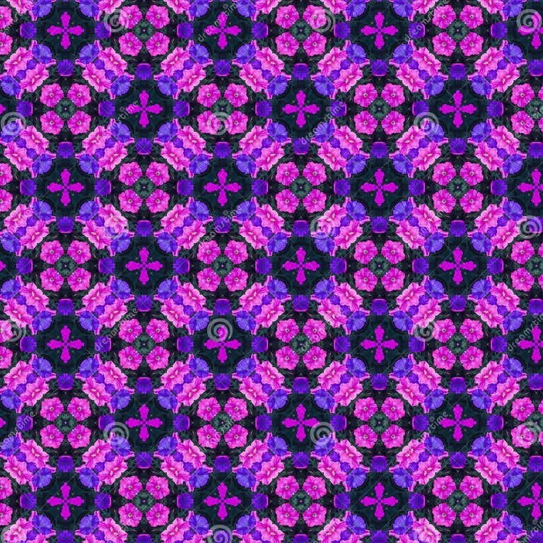 Design of Motive Pattern with Flowers, Stars and Abstract Form Inside ...