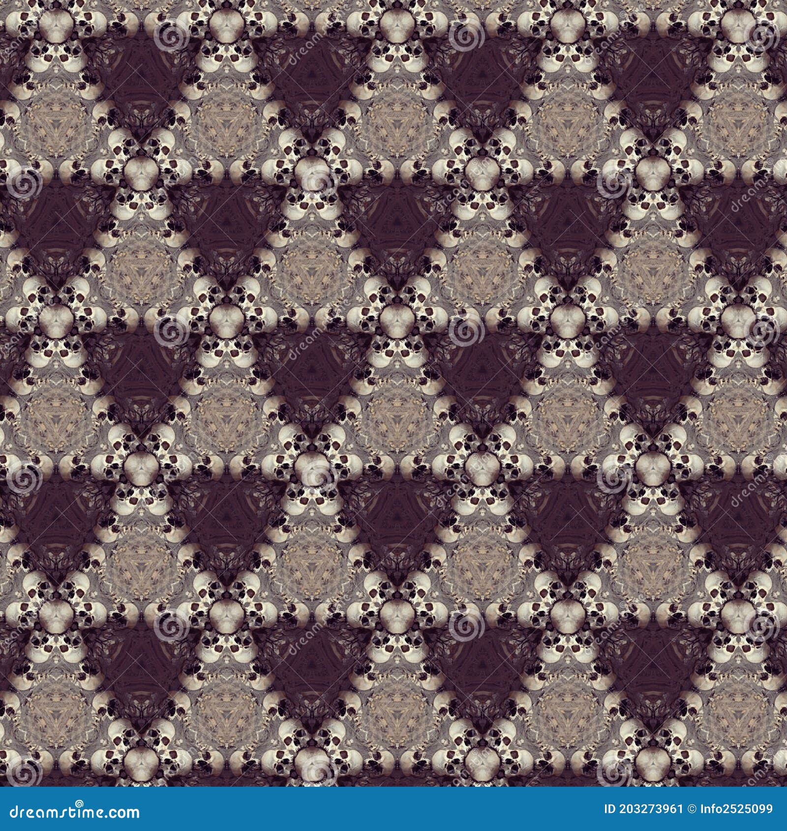 Design of Motive Pattern with Skulls, Stars and Abstract Form Inside ...