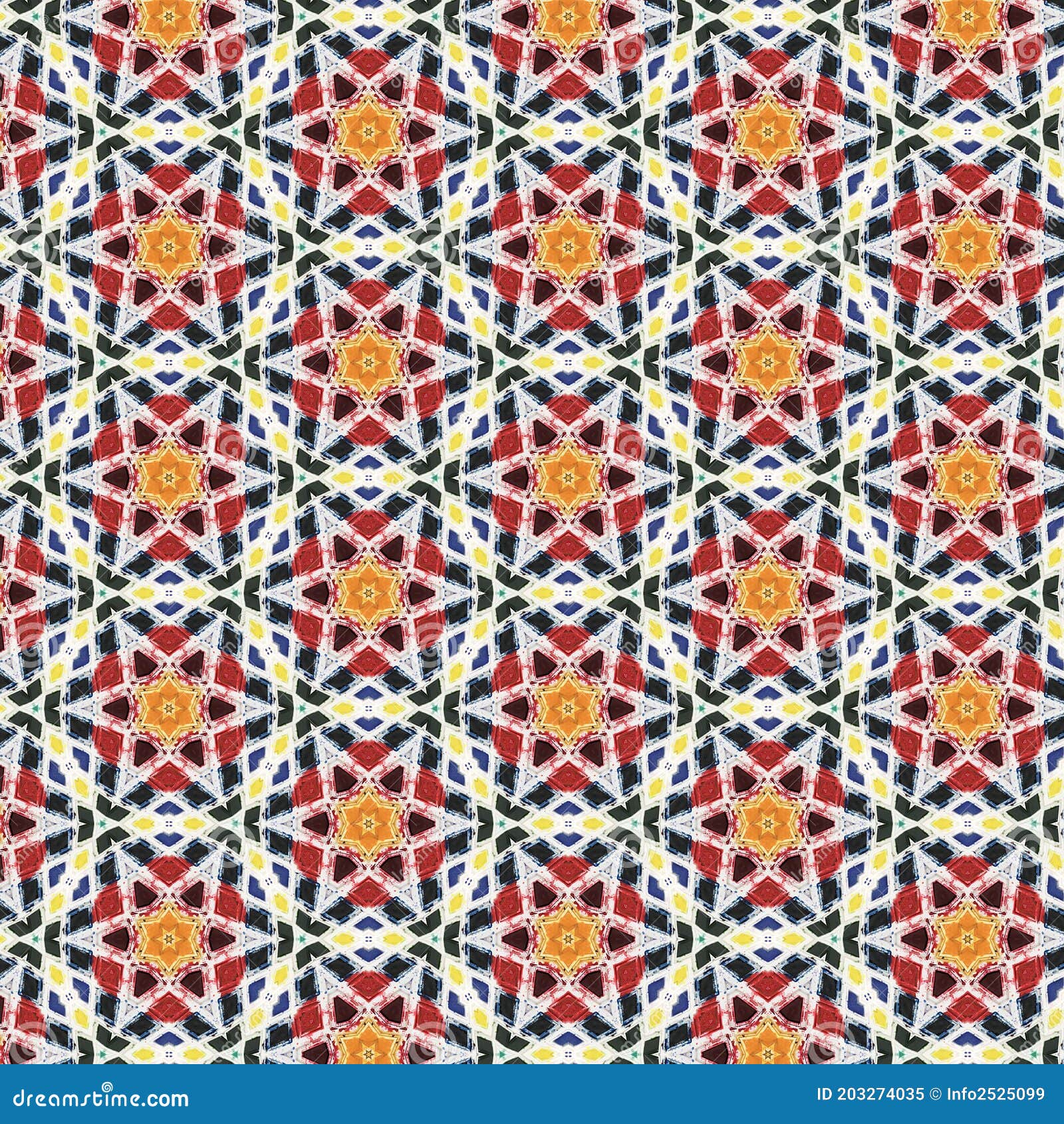 Design of Motive Pattern with Flowers, Stars and Abstract Form Inside ...