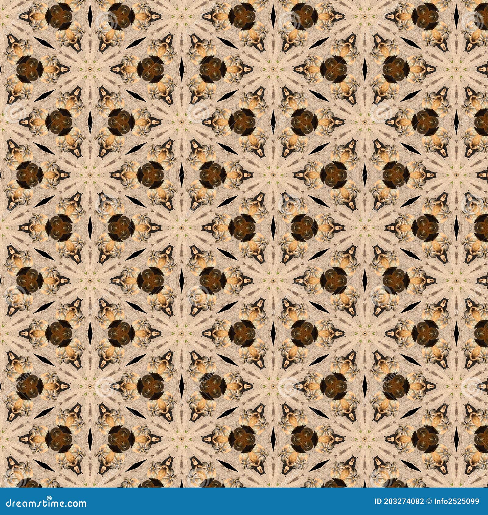 Design of Motive Pattern with Flowers, Stars and Abstract Form Inside ...