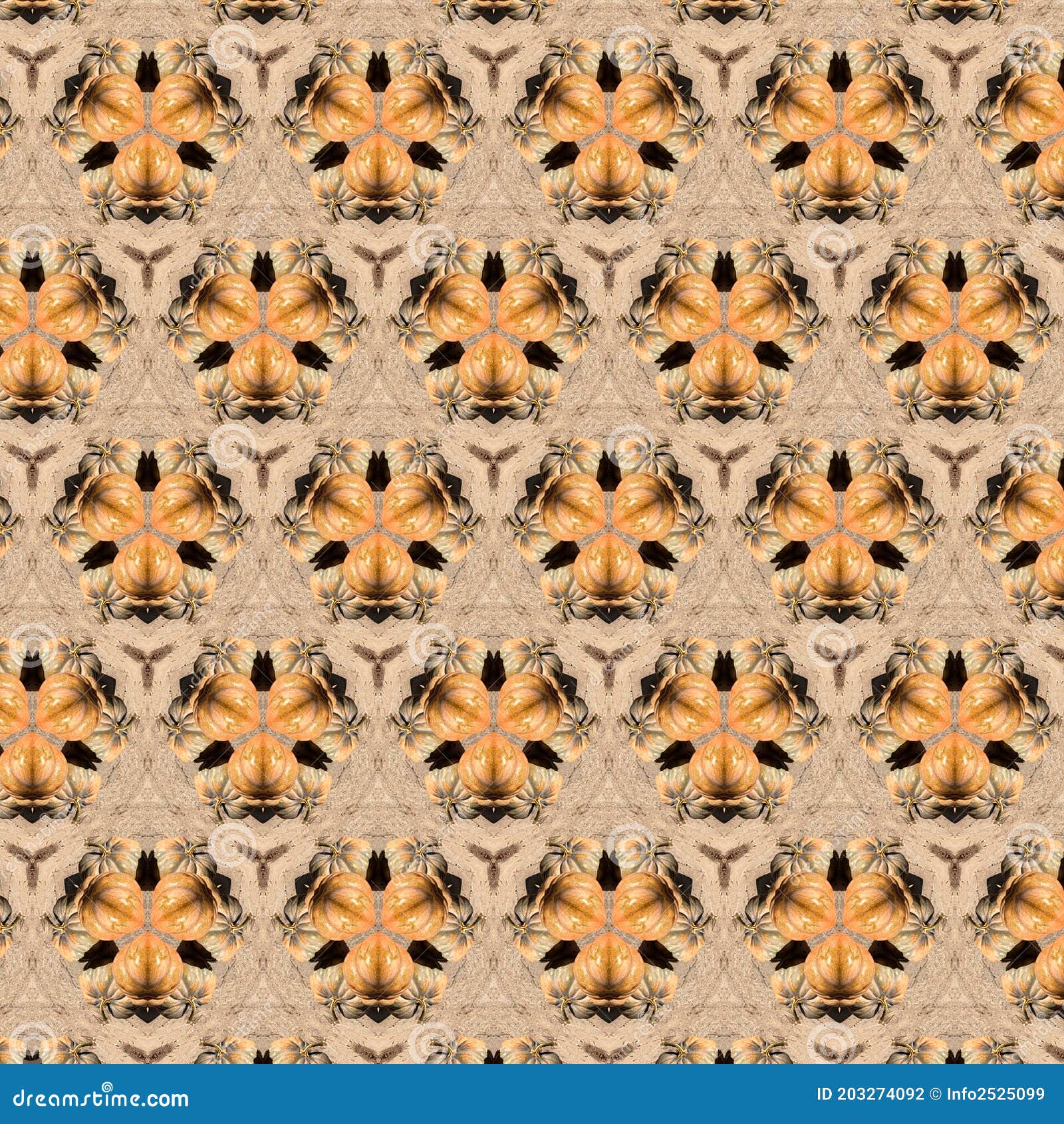 Design of Motive Pattern with Pumpkins, Stars and Abstract Form Inside ...