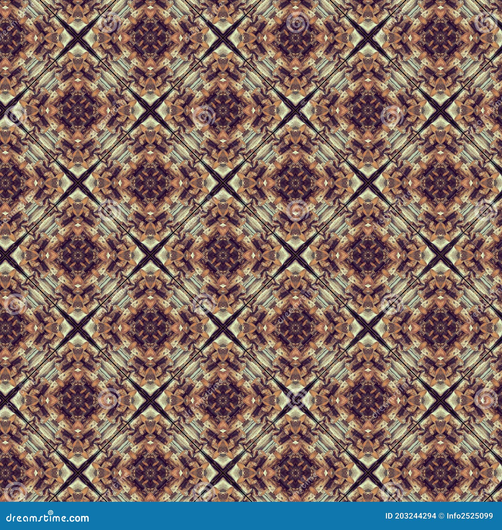 Design of Retro Motive Pattern with Flowers, Stars and Abstract Form ...