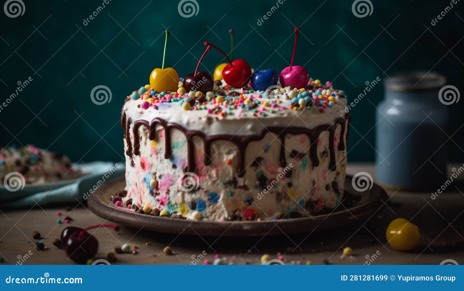 Multi Colored Dessert Table with Gourmet Chocolate and Sweet Fruit ...