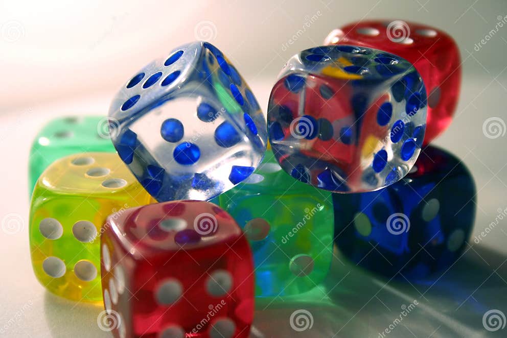 Multi-colored dice stock image. Image of tumble, dice, five - 543041